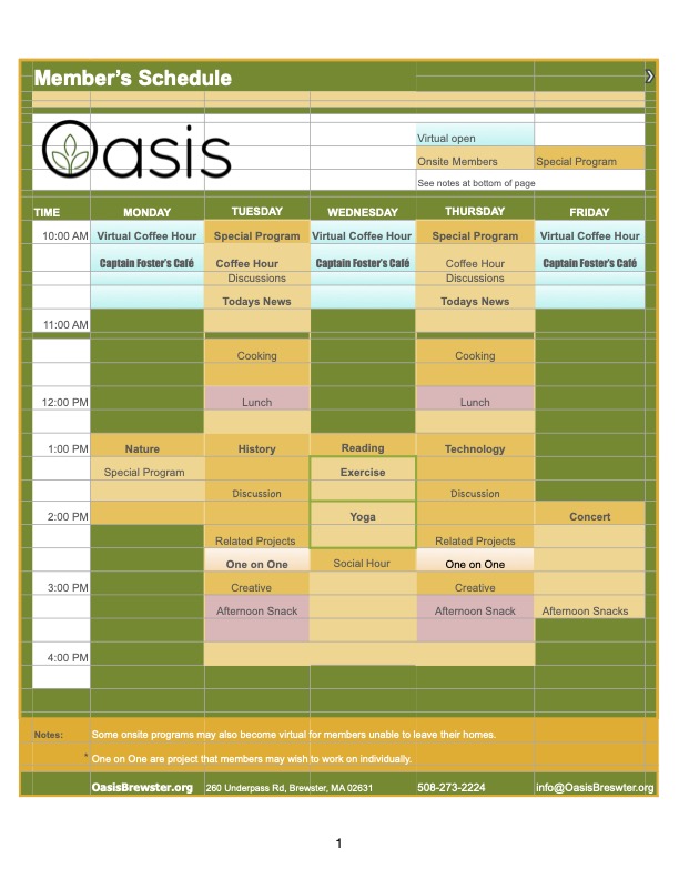 Schedule – OASIS WeCare
