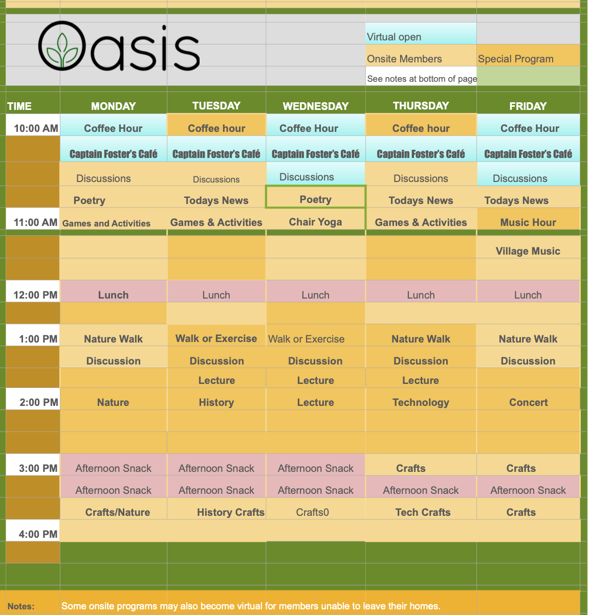 Classes – OASIS WeCare